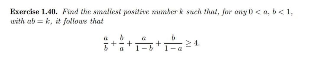 Solved Exercise 1.40. Find the smallest positive number k | Chegg.com