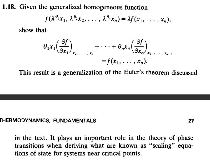 Solved 1.18. Given the generalized homogeneous function | Chegg.com