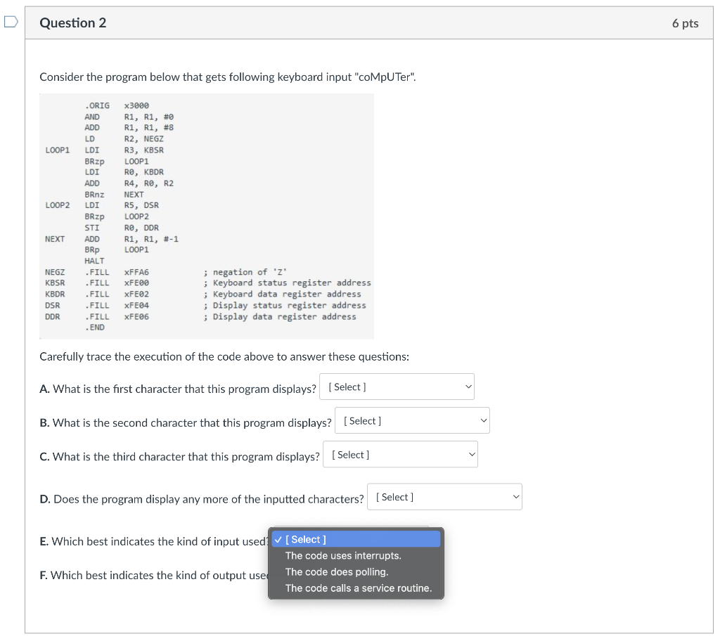 Solved Consider the program below that gets following | Chegg.com