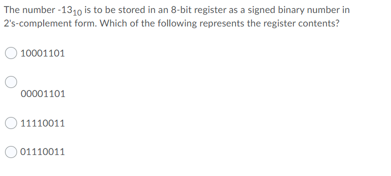 Solved The number -1310 is to be stored in an 8-bit register | Chegg.com