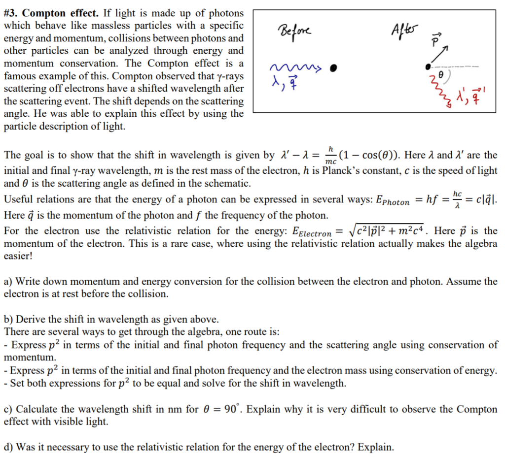Solved #3. Compton effect. If light is made up of photons | Chegg.com