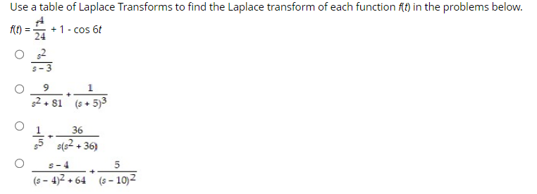 Solved Use a table of Laplace Transforms to find the Laplace | Chegg.com