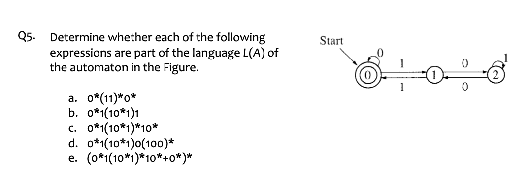 Solved Q5. Determine whether each of the following | Chegg.com