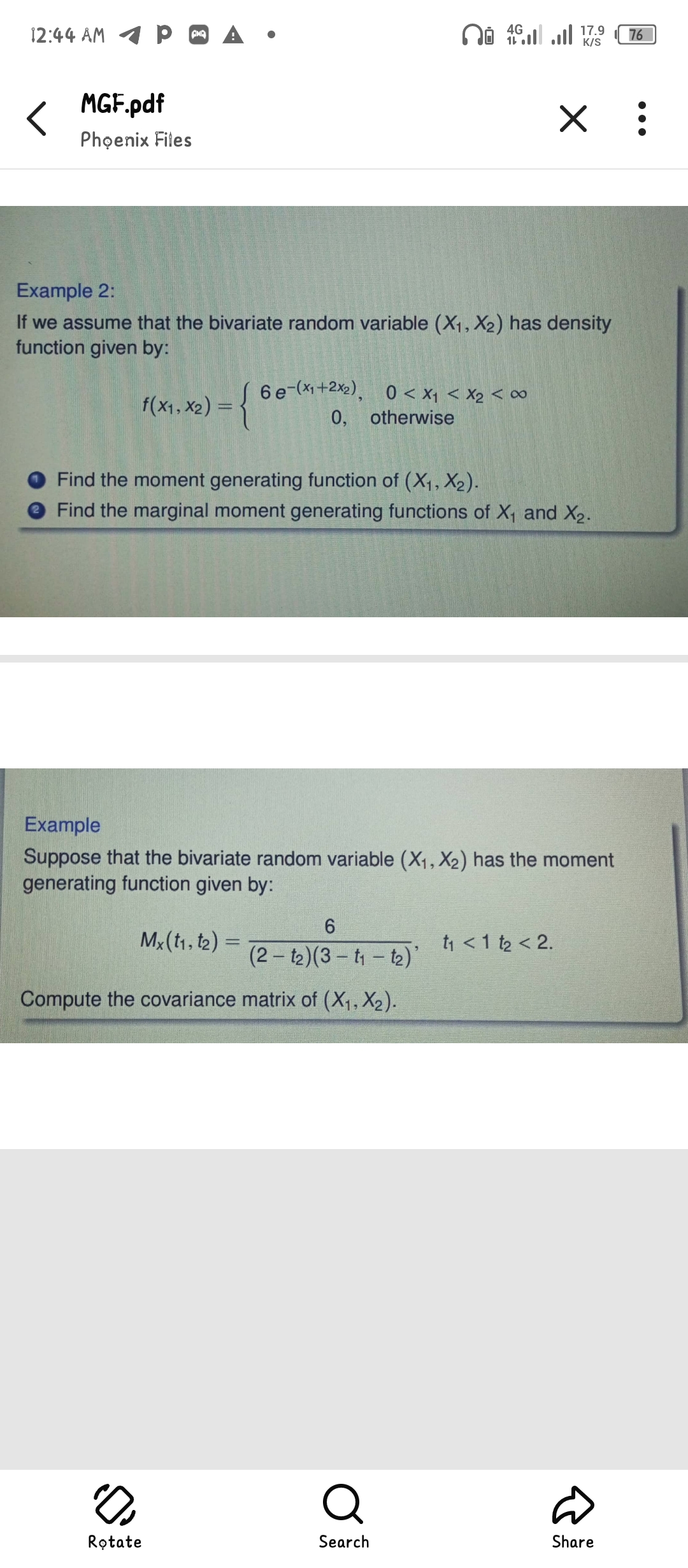 Solved Example 2 If We Assume That The Bivariate Random 