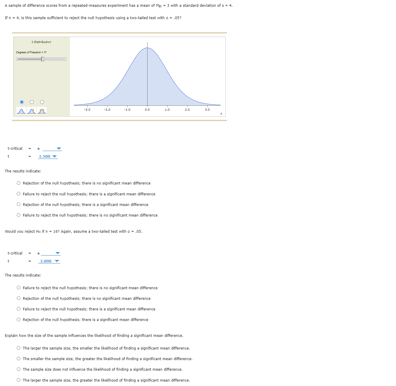 Solved A sample of difference scores from a | Chegg.com