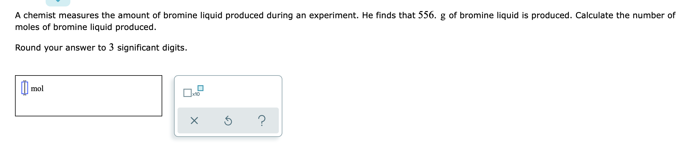 Solved A chemist must dilute 19.7 mL of 260. mM aqueous | Chegg.com