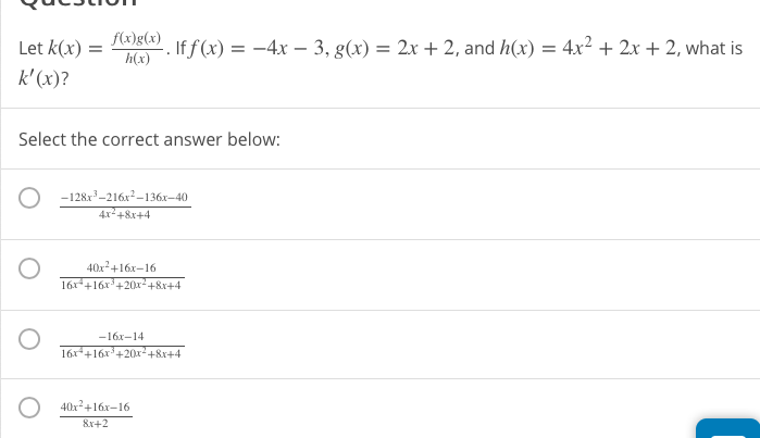 Solved F X G X H X Iff X 4x 3 G X 2x 2 And