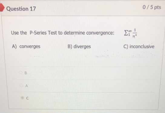 Solved Use the P-Series Test to determine convergence: | Chegg.com