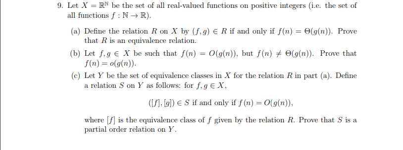 Solved 9 Let X R be the set of all real-valued functions on | Chegg.com