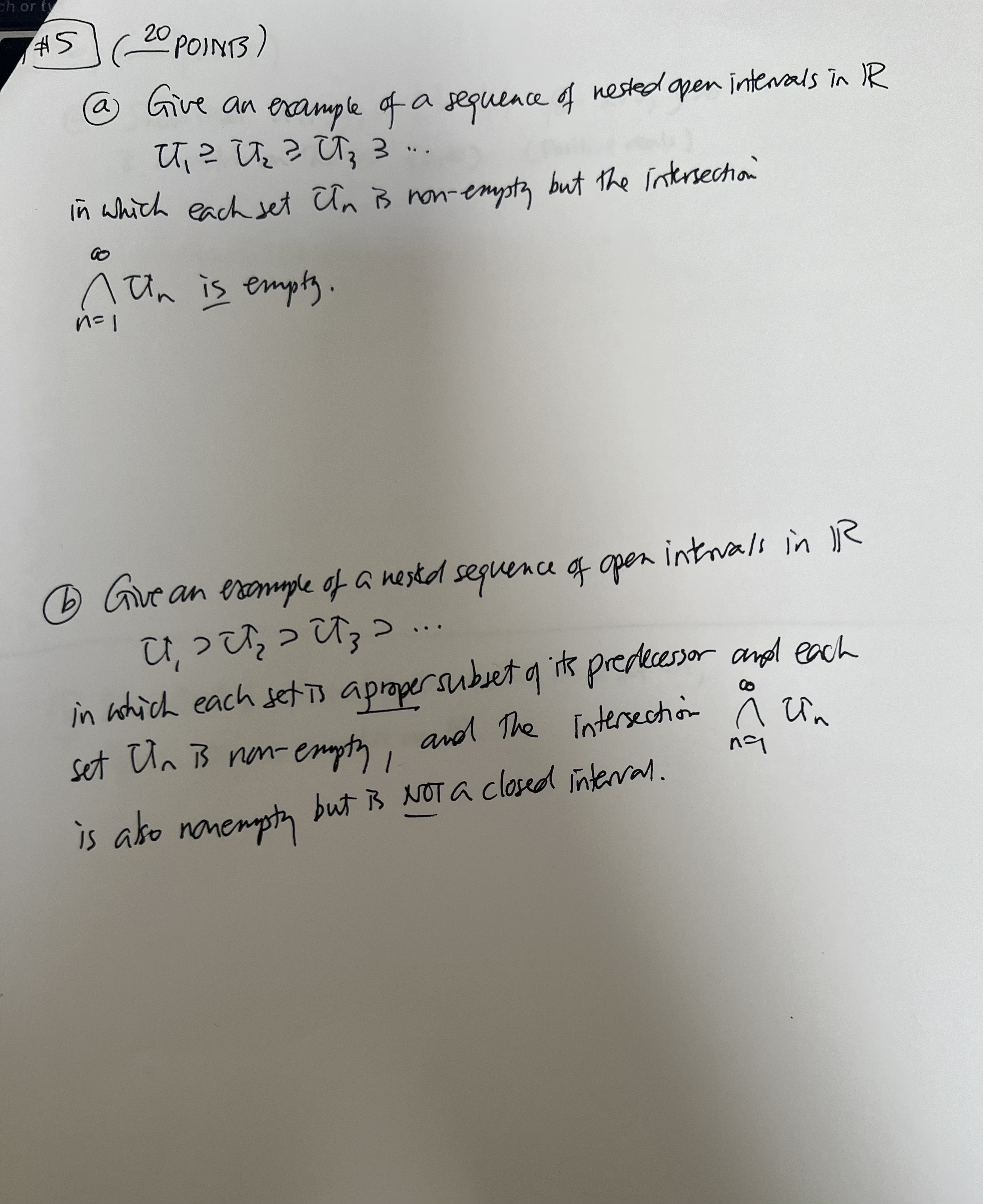 Solved \$5 (20 POINB ) (a) Give an example of a sequence of | Chegg.com