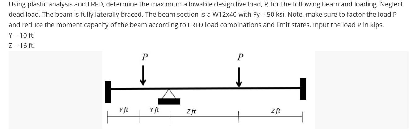 Solved Using plastic analysis and LRFD, determine the | Chegg.com
