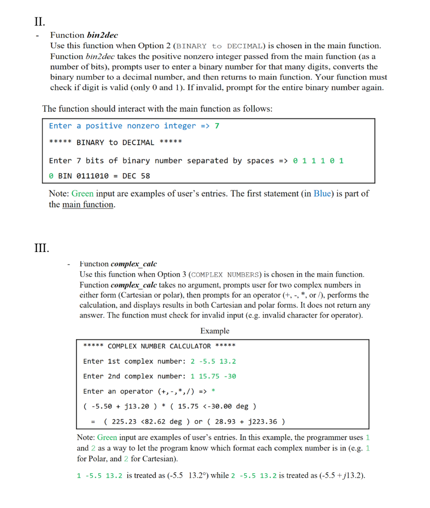 Solved . Create Flowchart for the main program and each | Chegg.com