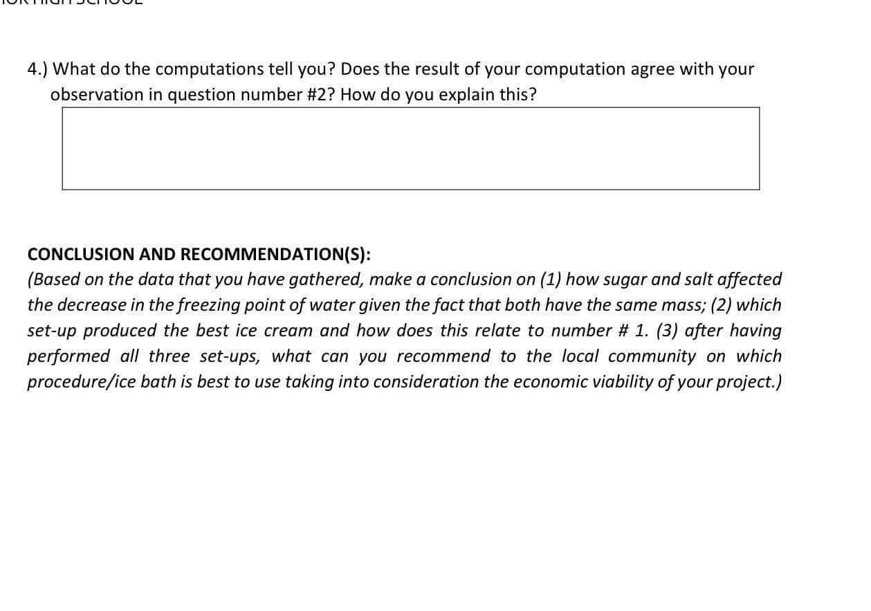 Solved ACTIVITY REPORT: ICE CREAM MAKING Colligative | Chegg.com
