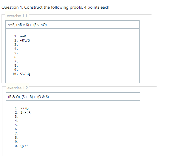 Solved Question 1. Construct the following proofs. 4 points | Chegg.com