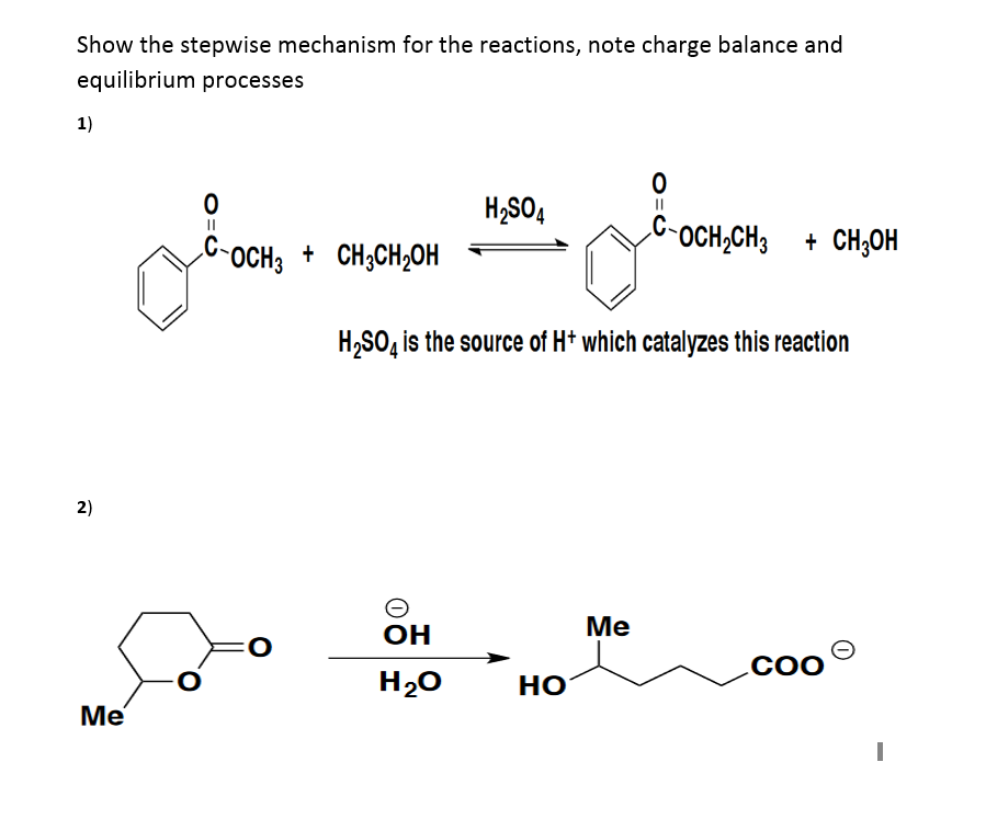 Solved Show the stepwise mechanism for the reactions, note | Chegg.com