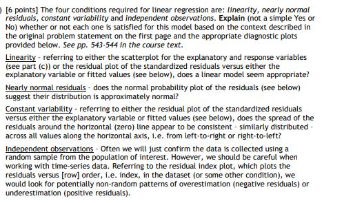 Solved [6 points) The four conditions required for linear | Chegg.com