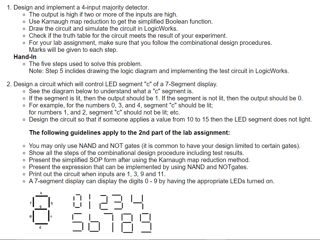 Solved 1. Design and implement a 4-input majority detector. | Chegg.com