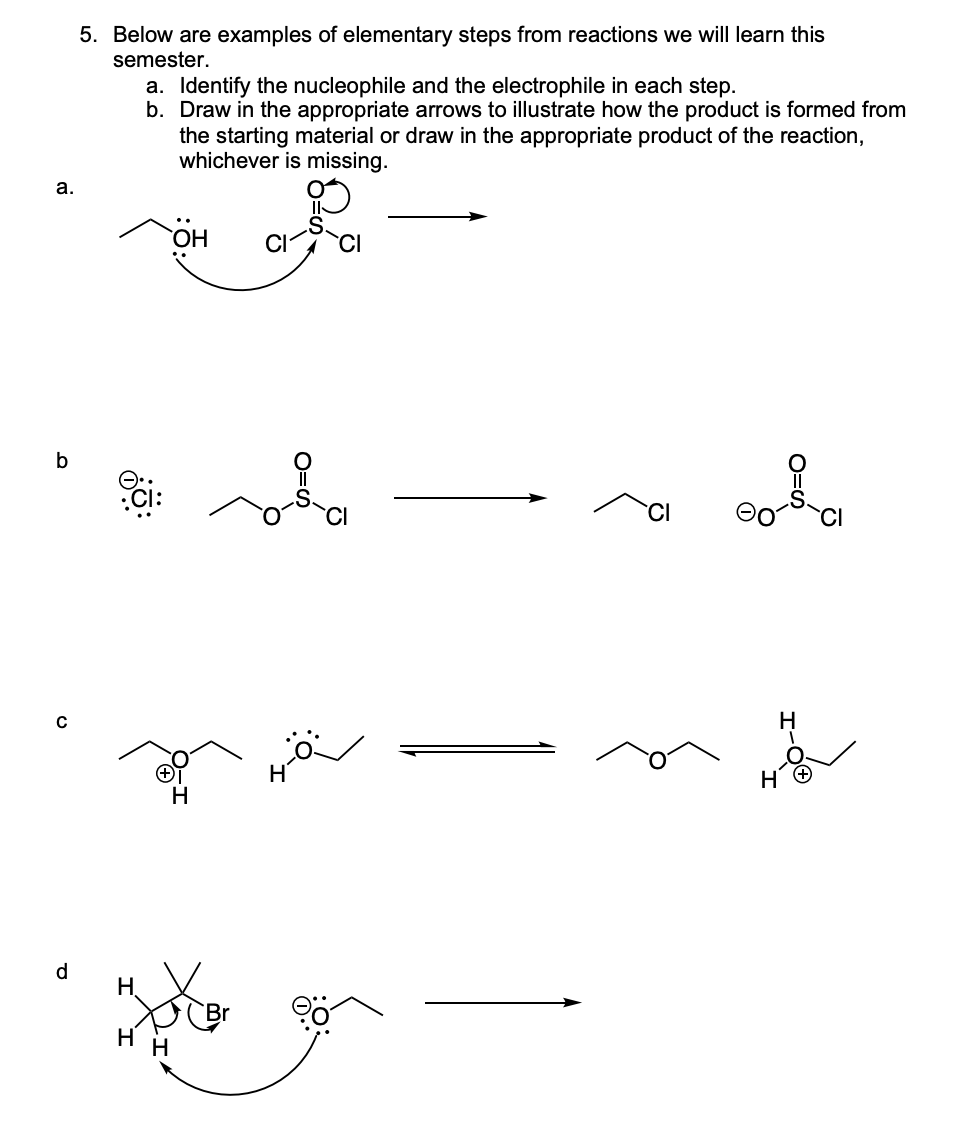 Solved 5. Below are examples of elementary steps from | Chegg.com