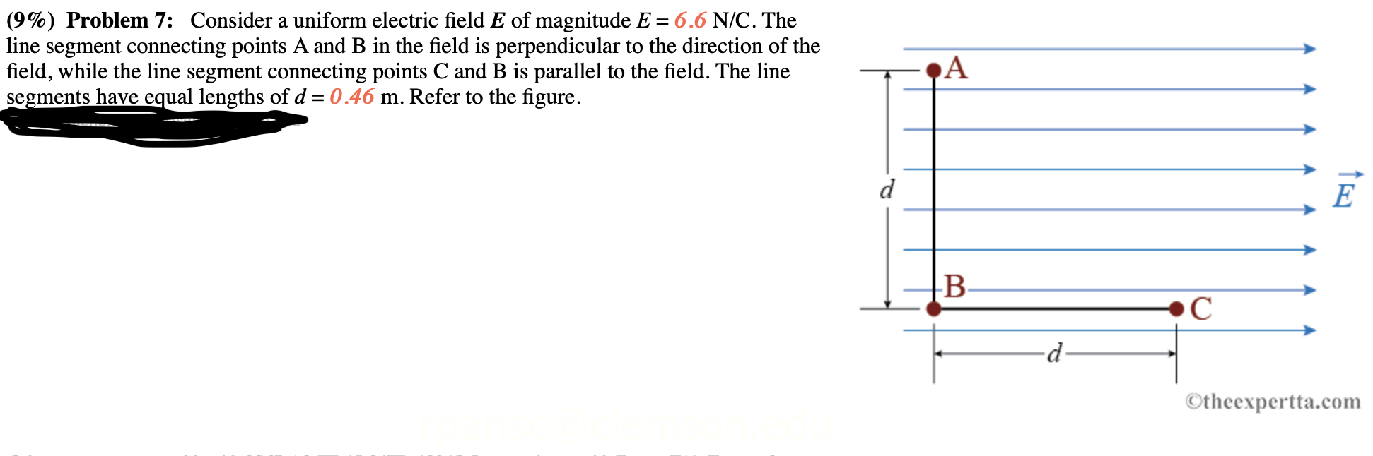 Solved a)Find the potential difference, in volts, between A | Chegg.com