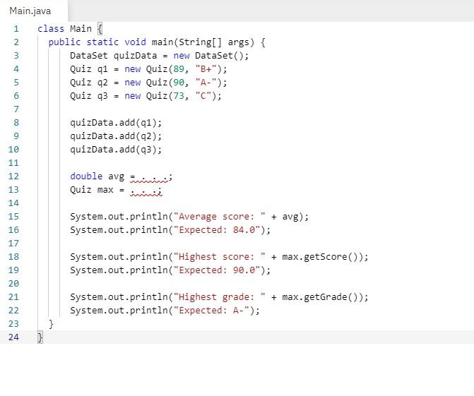 Solved Implement a class Quiz that implements the Measurable | Chegg.com