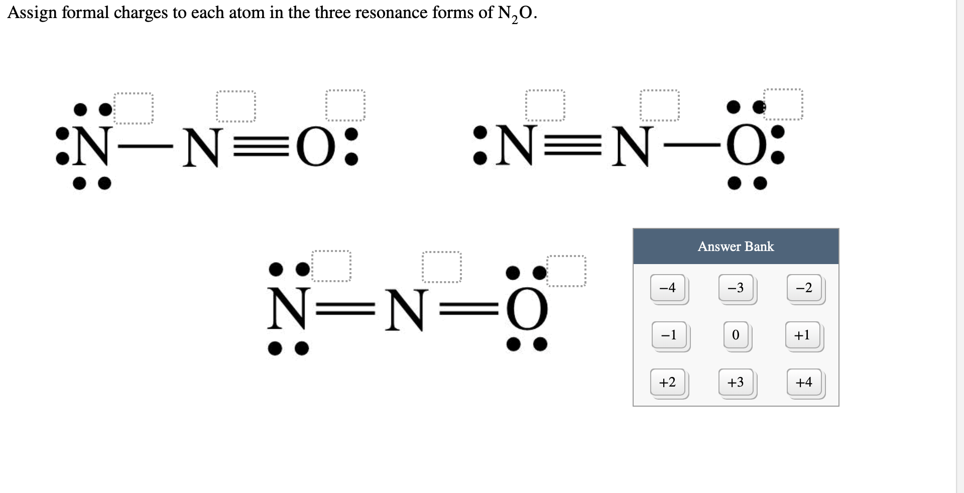 Solved Assign formal charges to each atom in the three | Chegg.com
