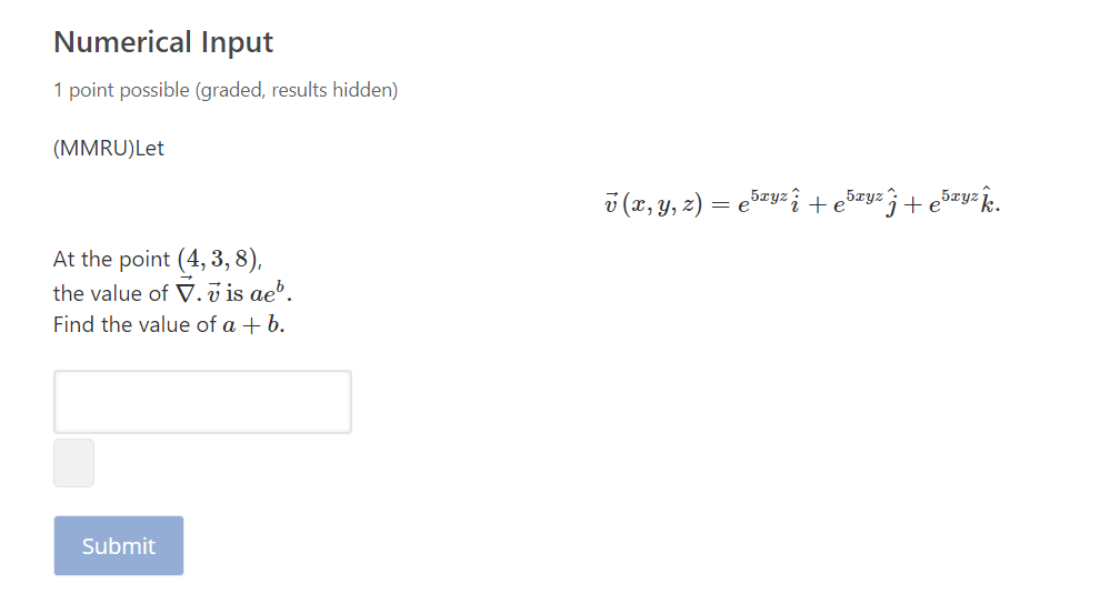 Solved Numerical Input 1 point possible (graded, results | Chegg.com