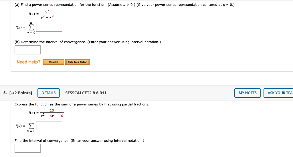 Solved (a) Find power series representation for the | Chegg.com
