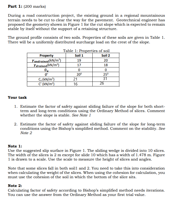 Solved Part 1: (200 marks) During a road construction | Chegg.com