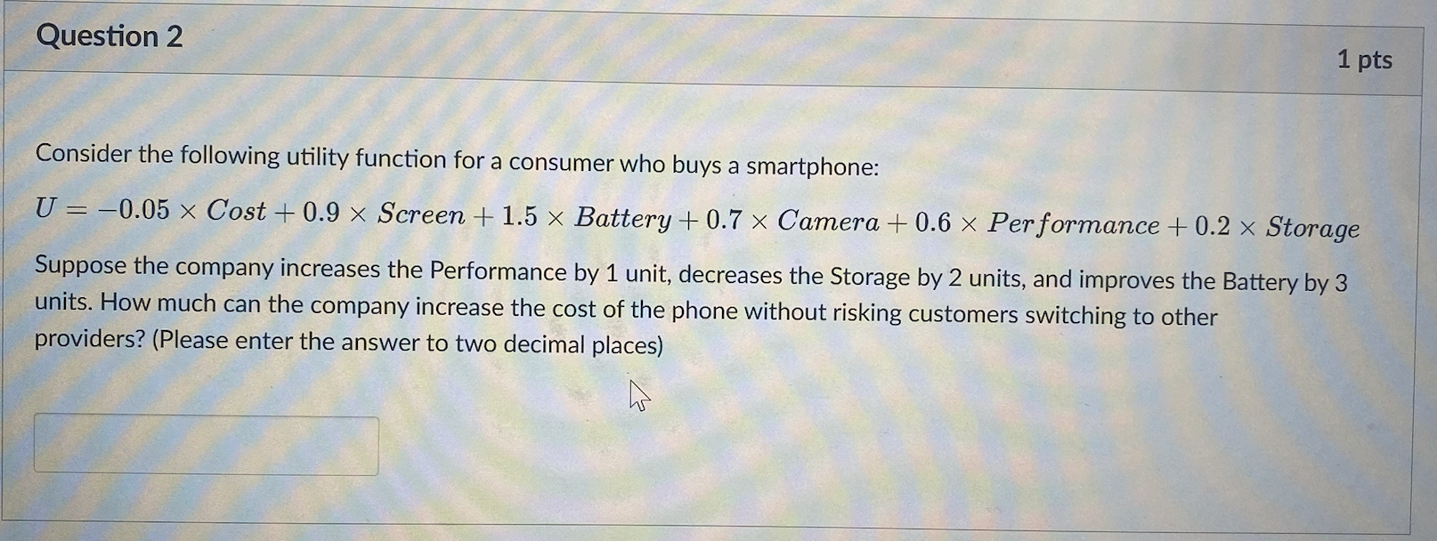 Solved Question 2Consider the following utility function for | Chegg.com Solved Question 2Consider the following utility function for | Chegg.com