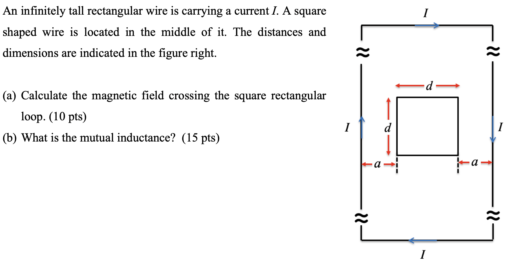 Solved An infinitely tall rectangular wire is carrying a | Chegg.com
