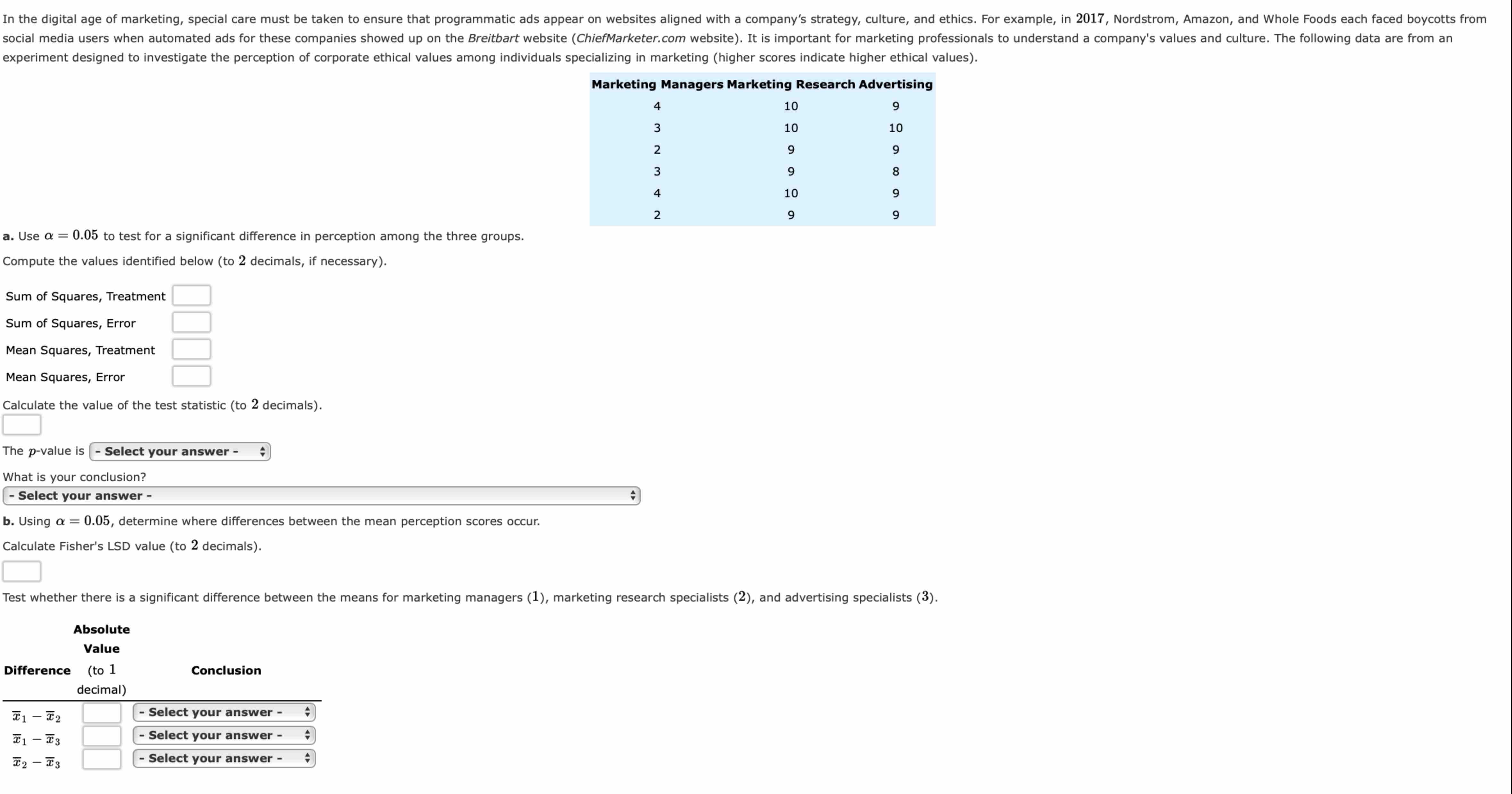 Solved experiment designed to investigate the perception of | Chegg.com