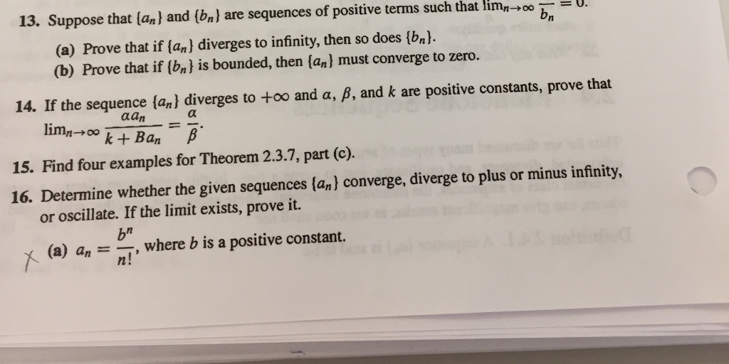 Solved 13. Suppose that lan) and (bn) are sequences of | Chegg.com