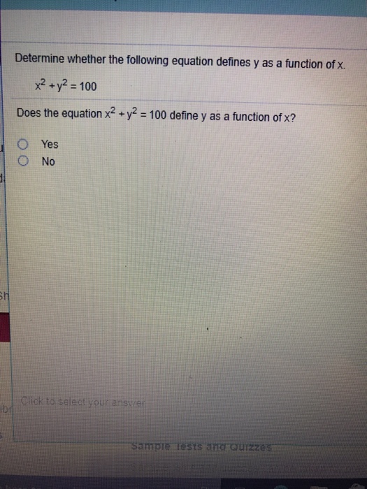 Solved Determine whether the following equation defines y as | Chegg.com