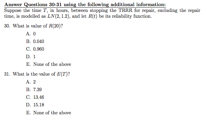 Solved Answer for Question 30 is: E, need proper workings. | Chegg.com