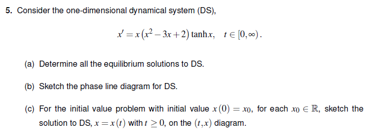 Solved 5. Consider the one-dimensional dynamical system | Chegg.com