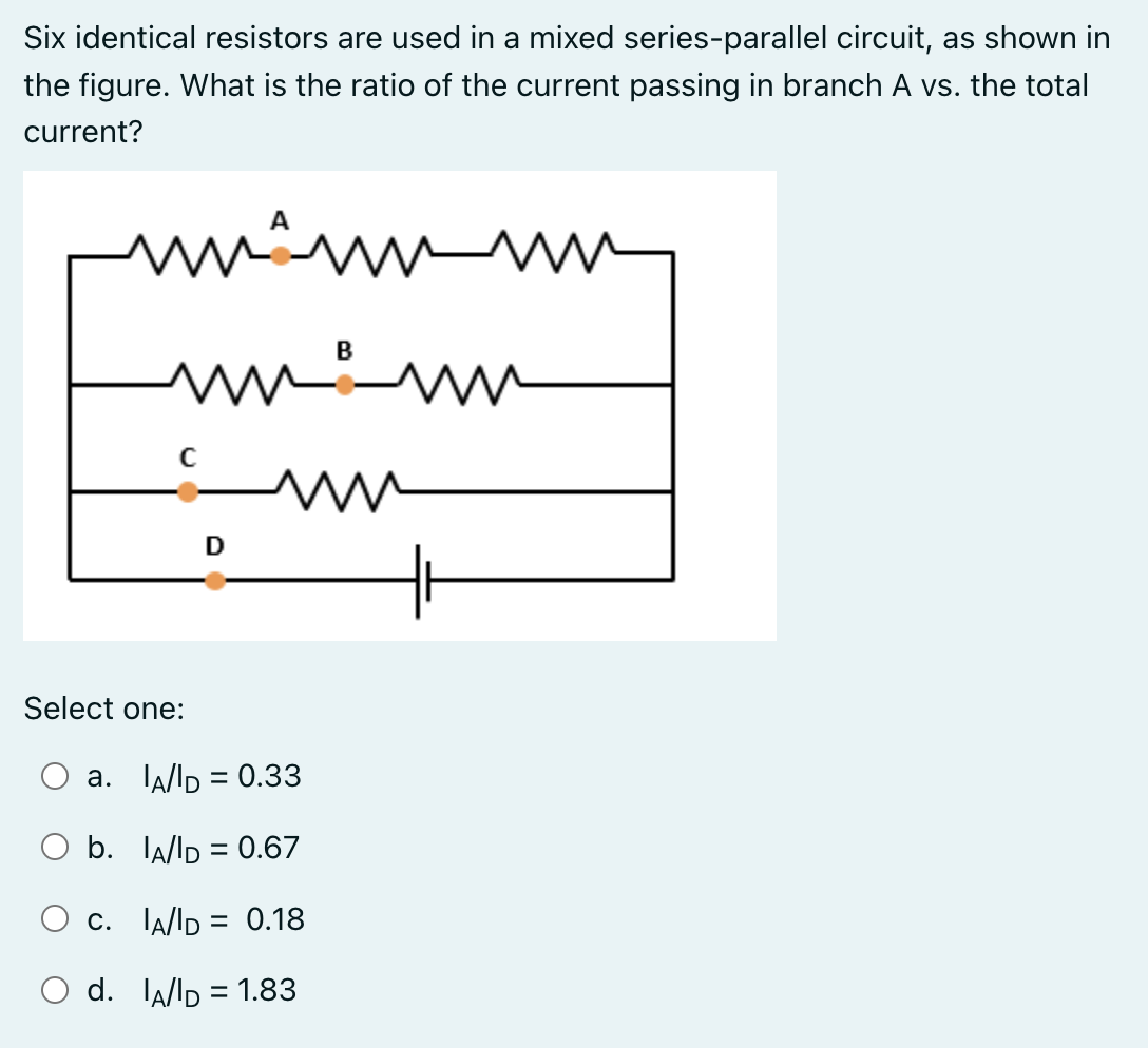 Solved Six identical resistors are used in a mixed | Chegg.com