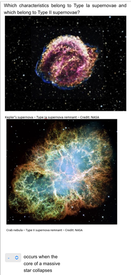 Which characteristics belong to Type la supernovae | Chegg.com