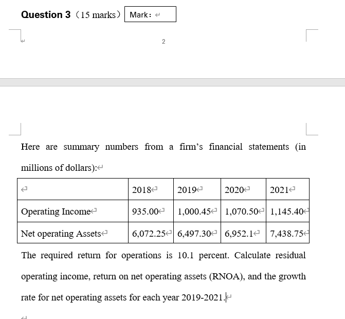 Solved Question 3（15 Marks） Here Are Summary Numbers From A 