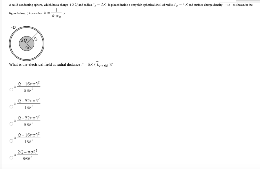 Solved A solid conducting sphere, which has a charge +2Q and | Chegg.com