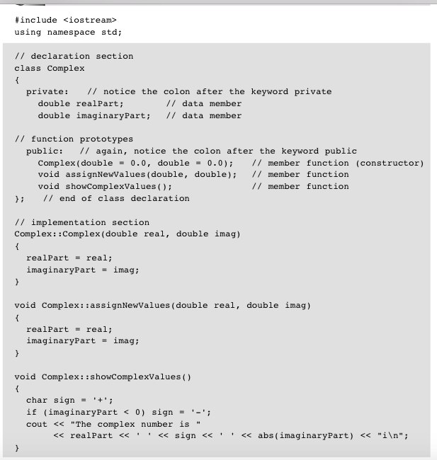 b. Modify the Complex class's showComplexValues() | Chegg.com