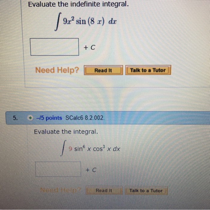 Solved Evaluate the indefinite integral. Integral 9x^2 sin | Chegg.com