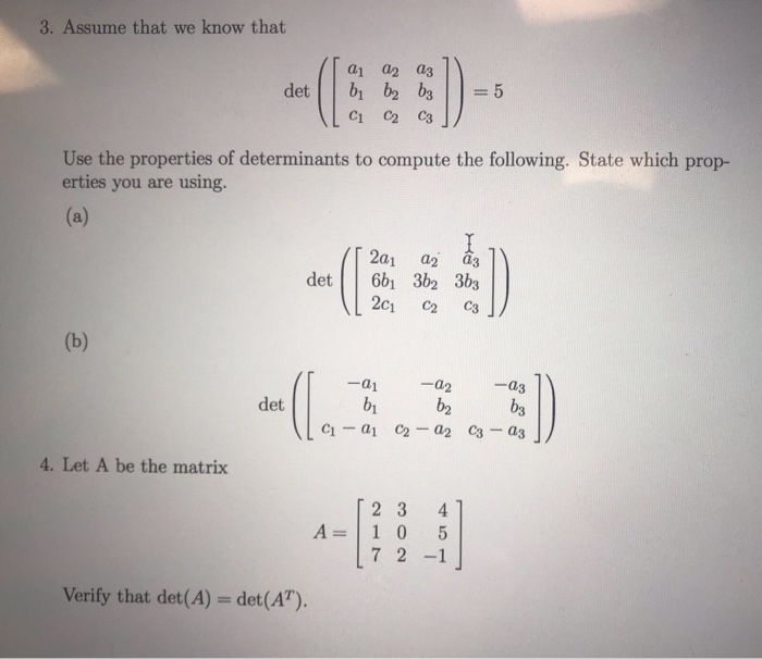 Solved 3. Assume that we know that a1 a2 a3 Use the | Chegg.com