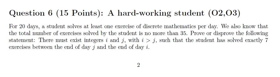 Solved Question 6 (15 Points): A hard-working student | Chegg.com