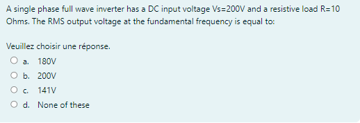 Solved A single phase full wave inverter has a DC input | Chegg.com Solved A single phase full wave inverter has a DC input | Chegg.com