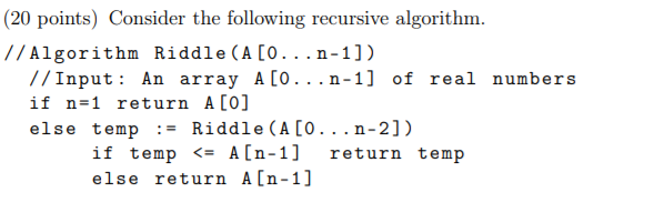 Solved • What does this algorithm compute? • Set up a | Chegg.com
