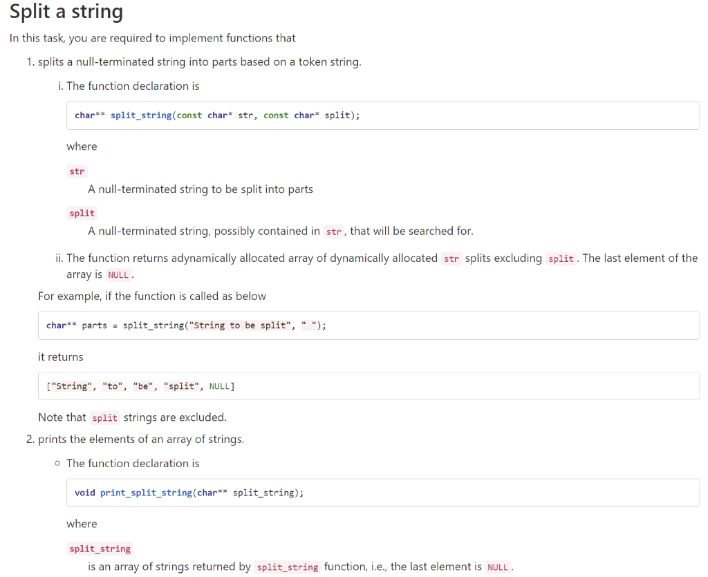 Solved Split a string In this task, you are required to | Chegg.com