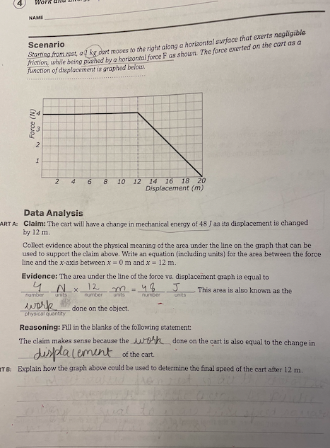 Solved Graphical Work and Kinetic Energy Problem Solving | Chegg.com