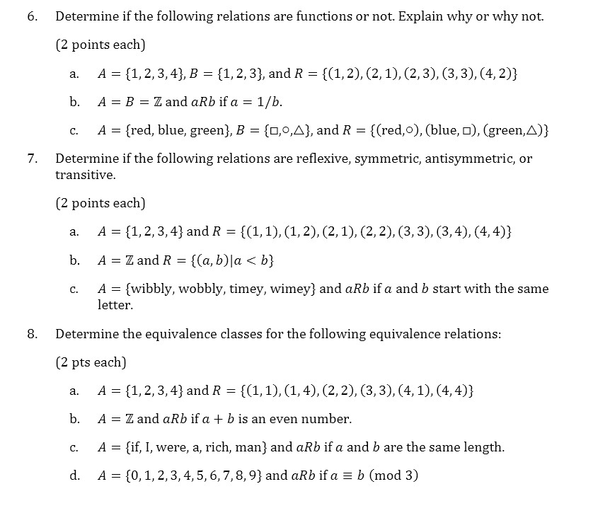 Solved Please post answers and work for the following 8 | Chegg.com
