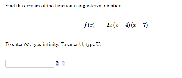 Solved Find the domain of the function using interval | Chegg.com