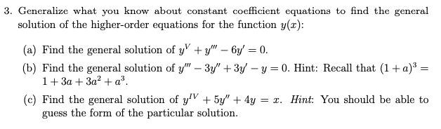 Solved 3. Generalize what you know about constant | Chegg.com